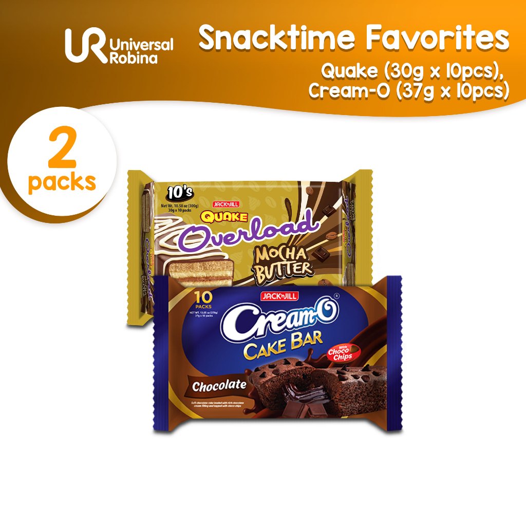 [BAONTASTIC BUNDLE] Quake Overload Mocha Butter 30gx10 + Cream-O Cake Bar Chocolate 40g x 10 ...