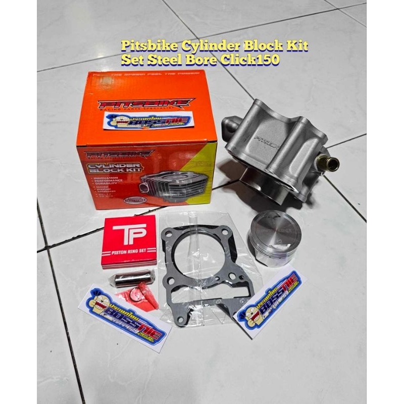 Pitsbike Cylinder Block Kit Set Steel Bore 62mm Click150 | Shopee ...