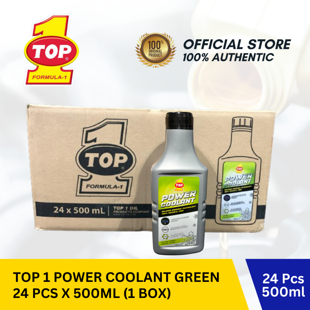 24 Pcs. Top 1 Long Life Radiator Power Coolant (Green) 500 ml | Shopee ...