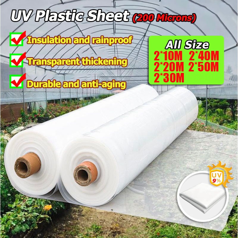 Greenhouse UV Plastic Sheeting【The thickest 200 microns】 10m-50m UV ...