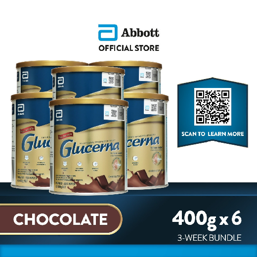 Glucerna Chocolate 400g Bundle of 6 for Diabetic Nutrition Powder Milk Drink (2.4kg) | Shopee ...