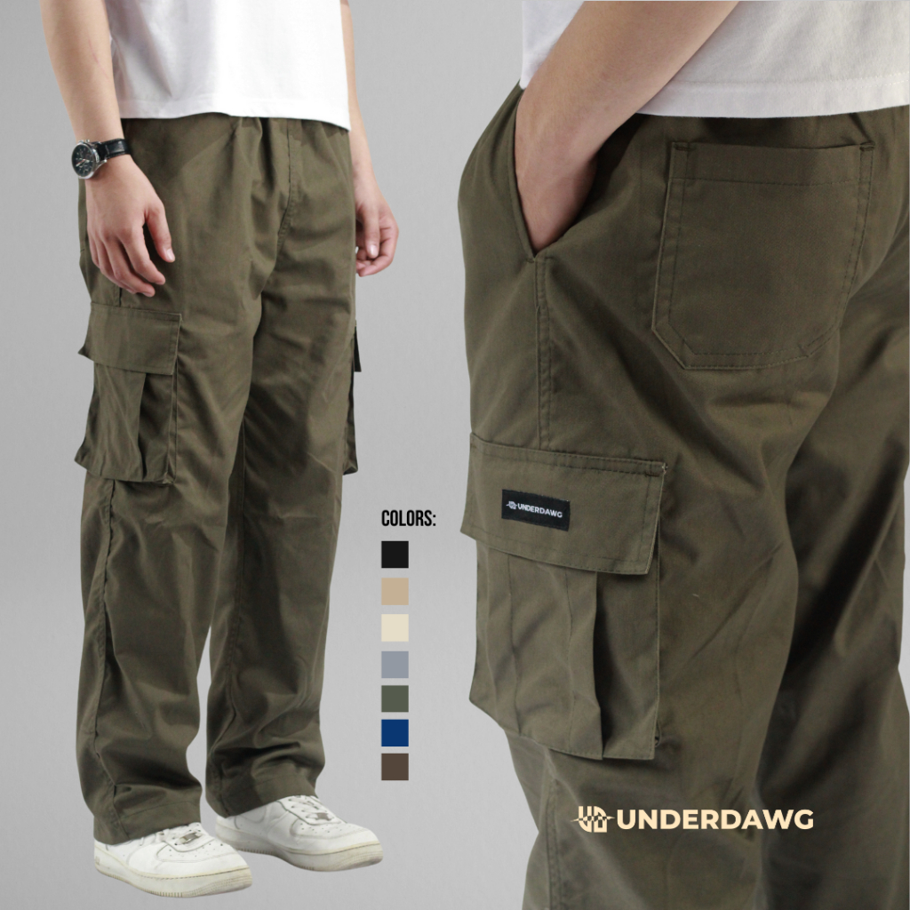 𝗨𝗡𝗗𝗘𝗥𝗗𝗔𝗪𝗚 | Premium Cargo Pants 6 Pockets Unisex | Shopee Philippines