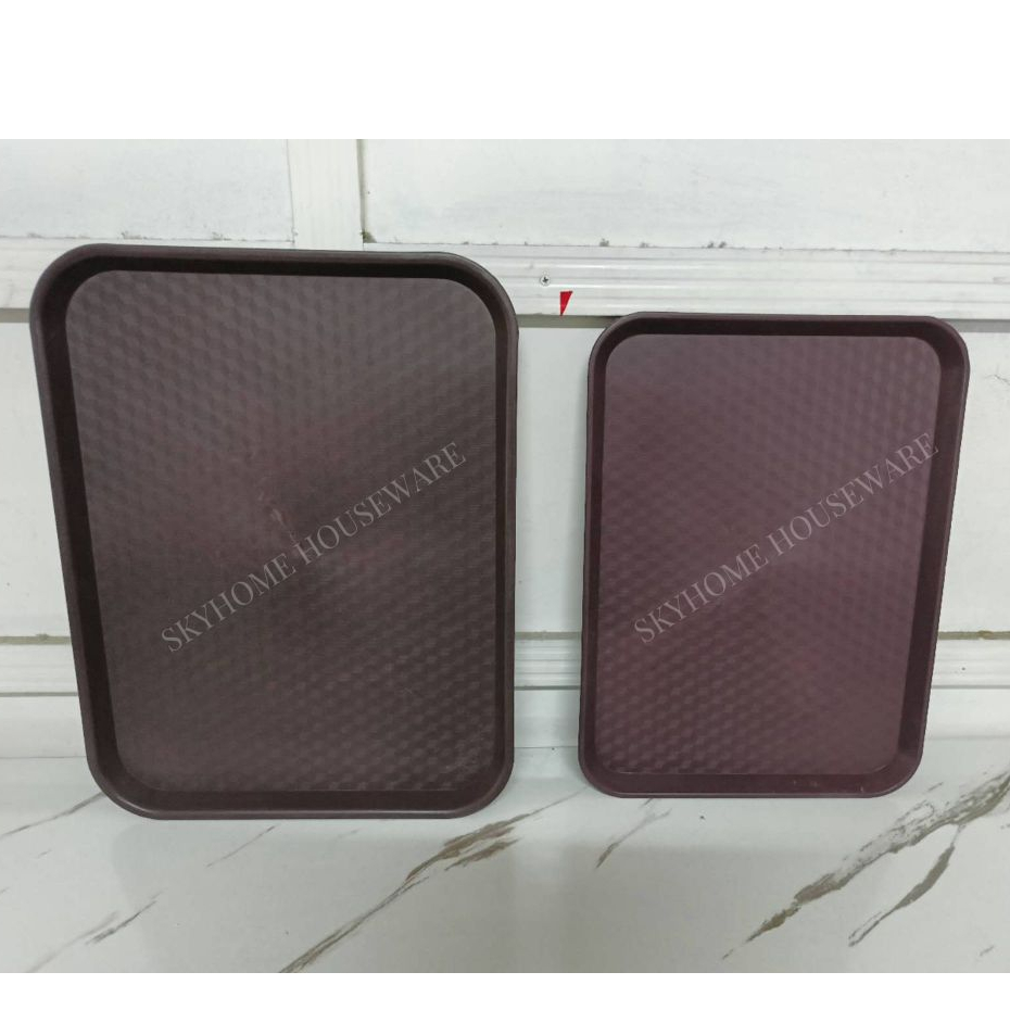 UNI-LUCKY RECTANGLE PLASTIC BROWN SERVING TRAY SMALL/LARGE (HEAVY DUTY ...