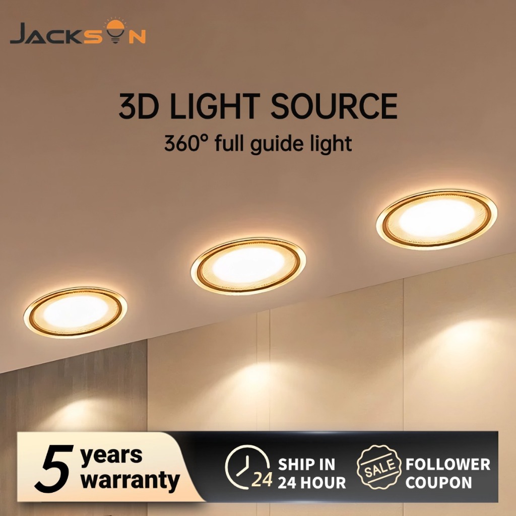 Tri-color LED Pin Lights Round Panel Ceiling Light Downlight Recessed 3 ...