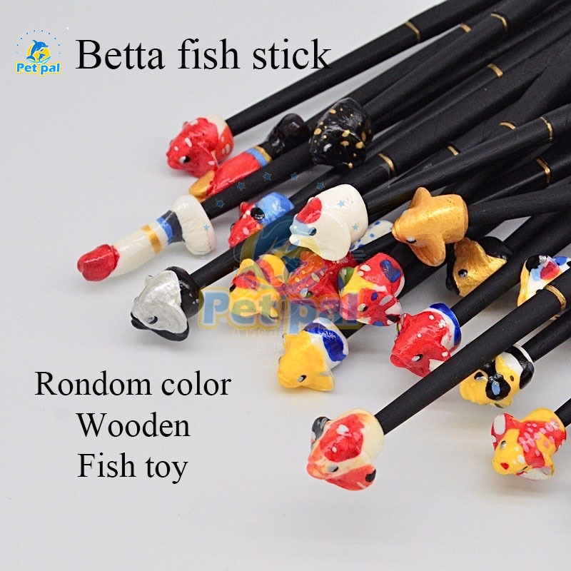 Wooden fish trainning stick Flaring stick toy Interactive betta stick ...
