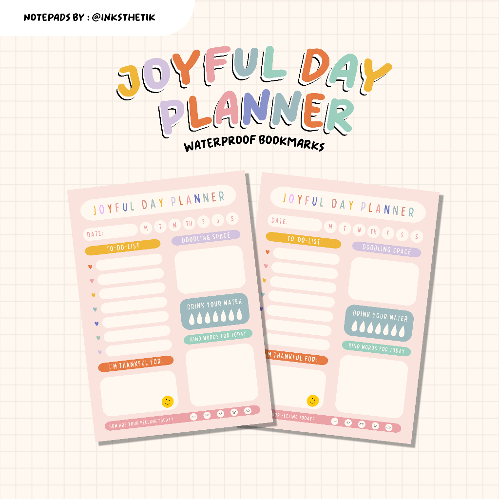 Cute Notepads/Planner | Joyful Day Planner | Memo Pad | Stationery ...
