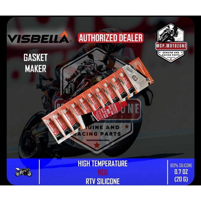 Visbella RTV Red High Temp Silicone Gasket [20g] - Original | Shopee ...