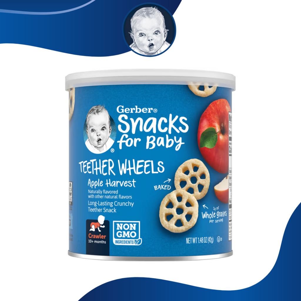 Gerber, Snacks for Baby, Teether Wheels, 10+ Months, Apple Harvest, 1. ...