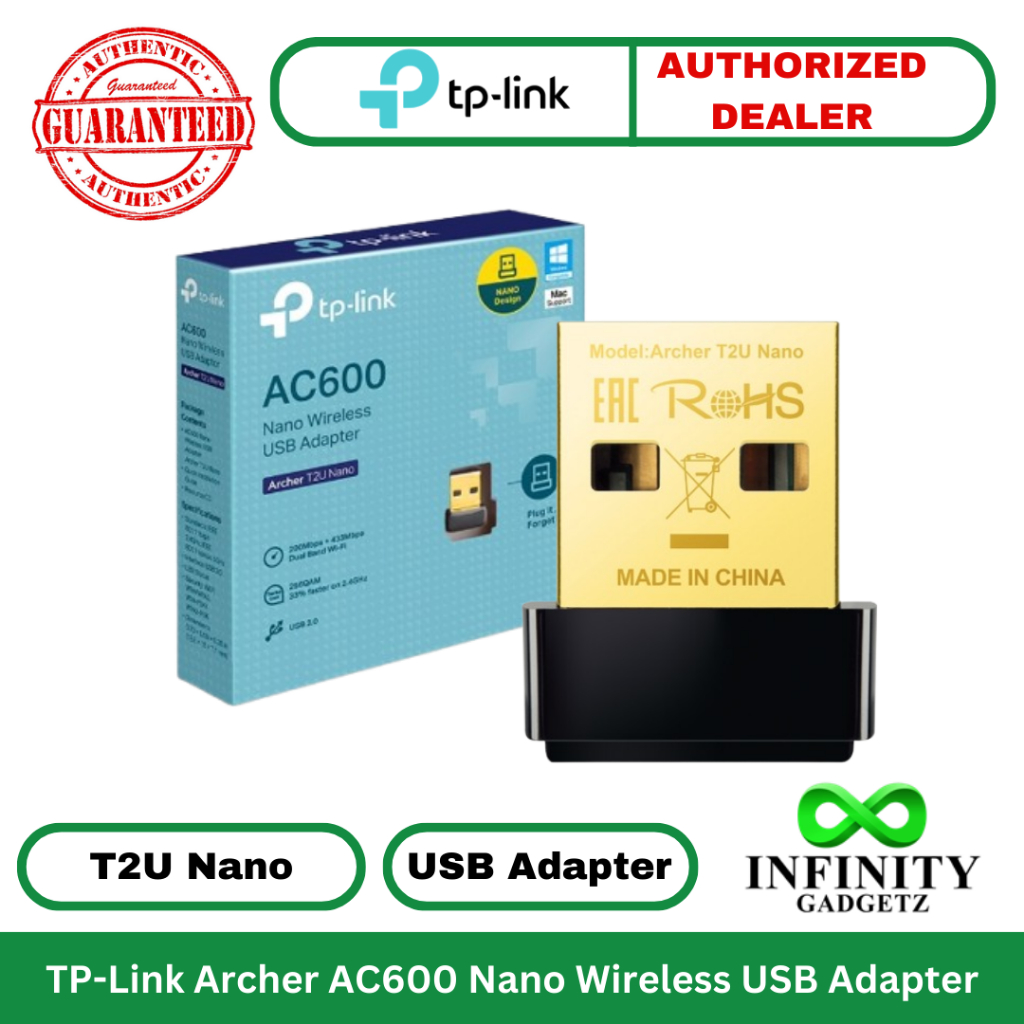 TP-Link Archer T2U Nano AC600 Nano Wireless USB Adapter | Shopee ...
