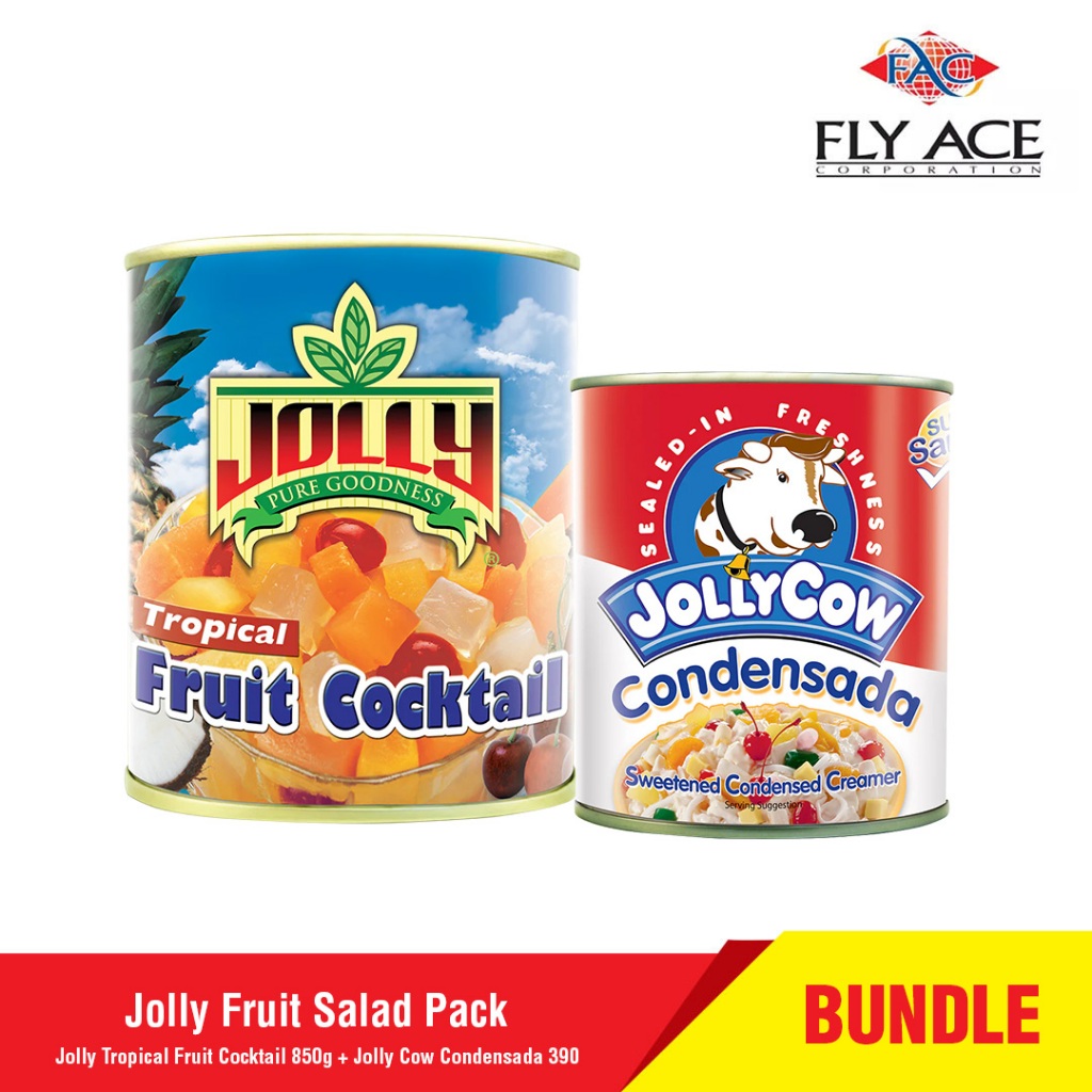Jolly Tropical Fruit Cocktail 850g + Jolly Cow Condensada 390g | Shopee ...