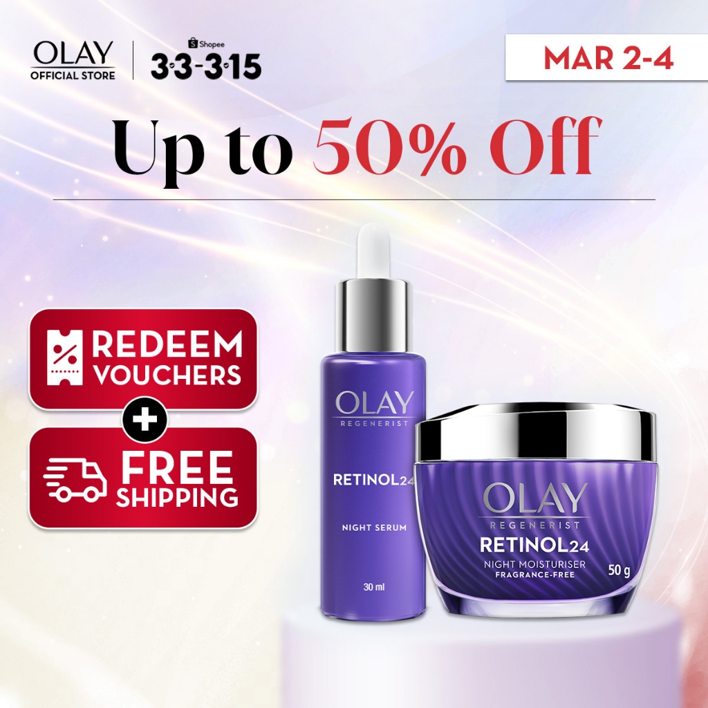 Olay Retinol 24 Anti-Aging Cream 50g and Serum 30g Bundle | Shopee ...