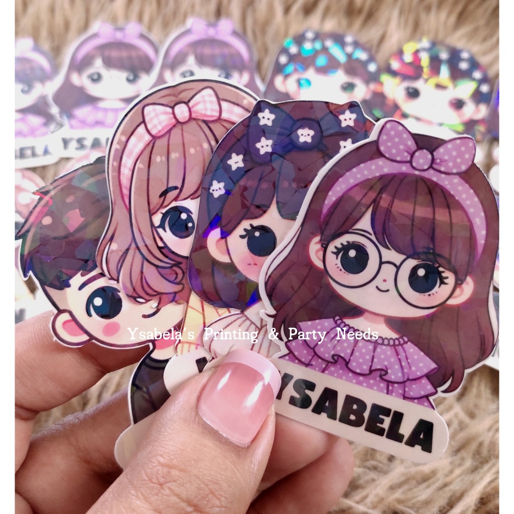Personalized Chibi Sticker with name (5PCS PER ORDER) | Shopee Philippines