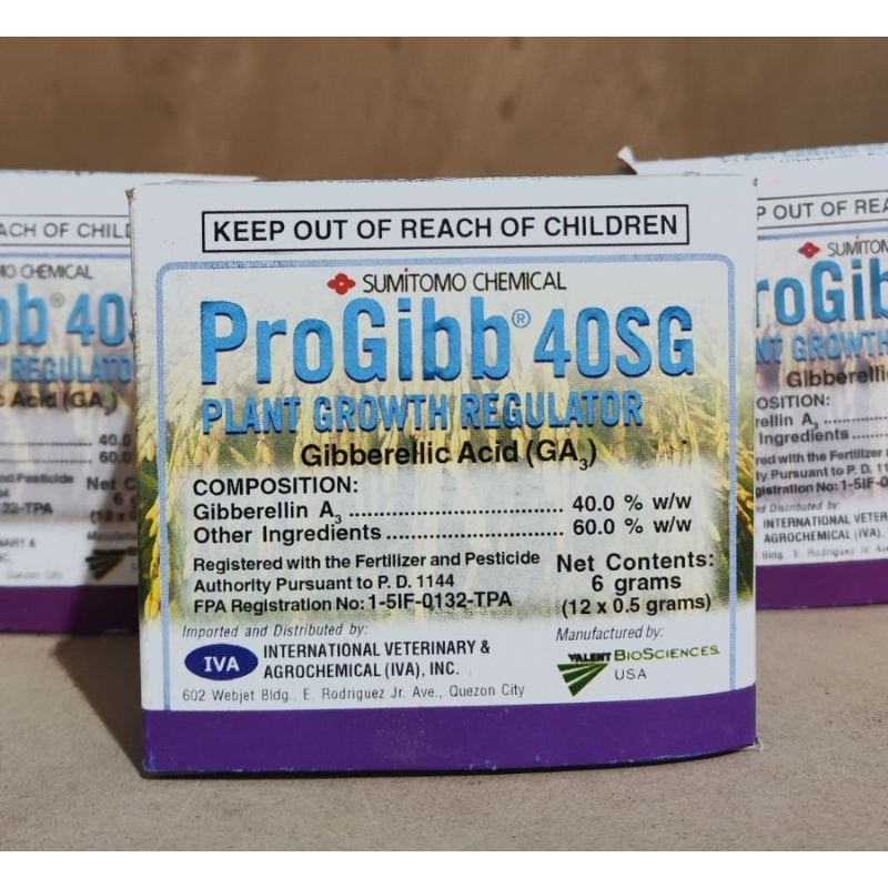 ProGibb 40 SG - 1box(12Sachet) / Plant Growth Regulator / Gibberellic ...