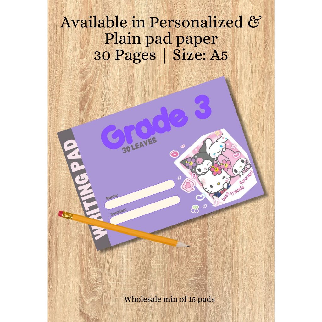 KUROMI GRADE 3 writing paper | Shopee Philippines