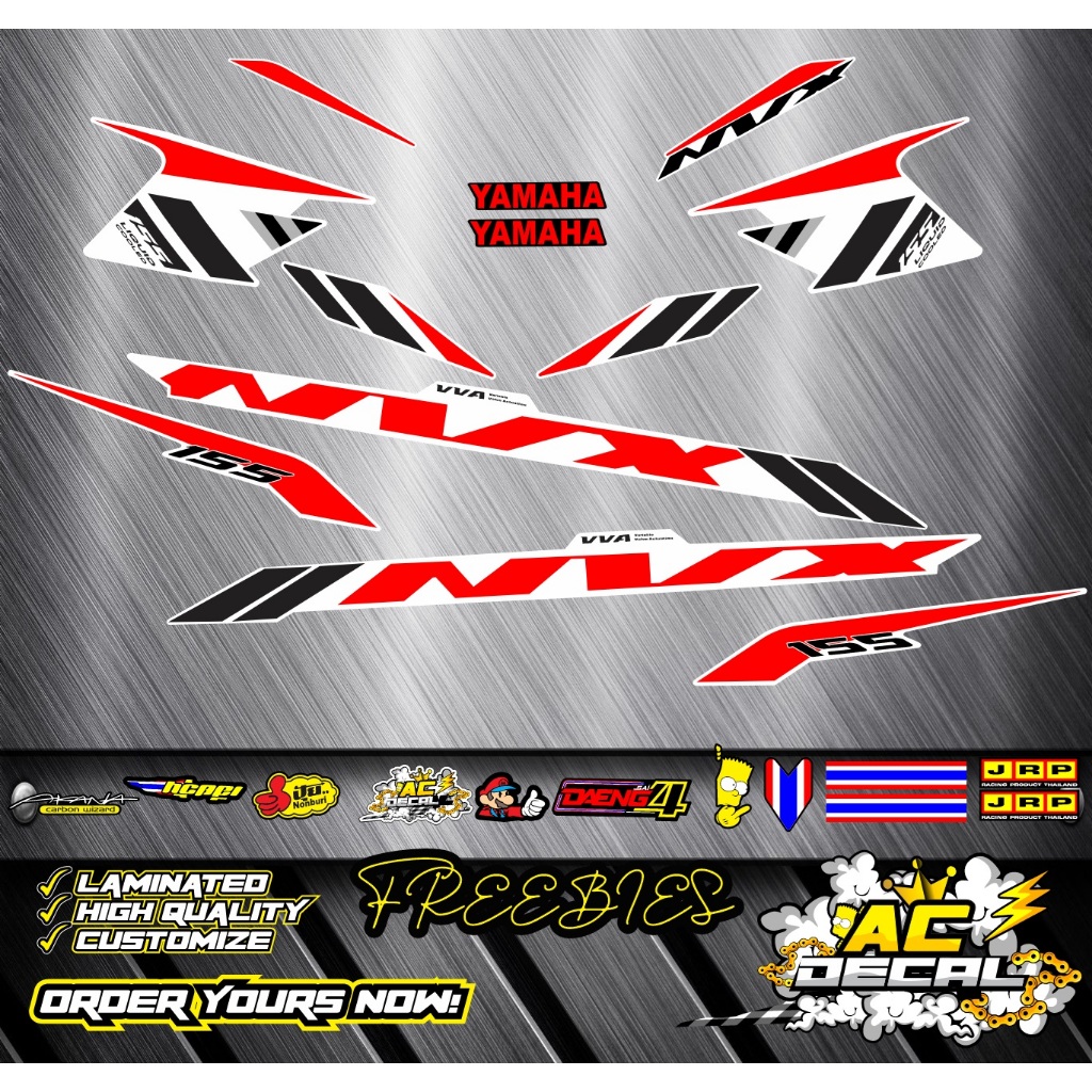 Aerox V2 NVX Decal Design (White Background) | Shopee Philippines