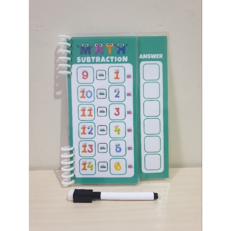 WRITE AND WIPE MATH SUBTRACTION PRACTICE BOOKLET SET 2 A5 SIZE | Shopee ...