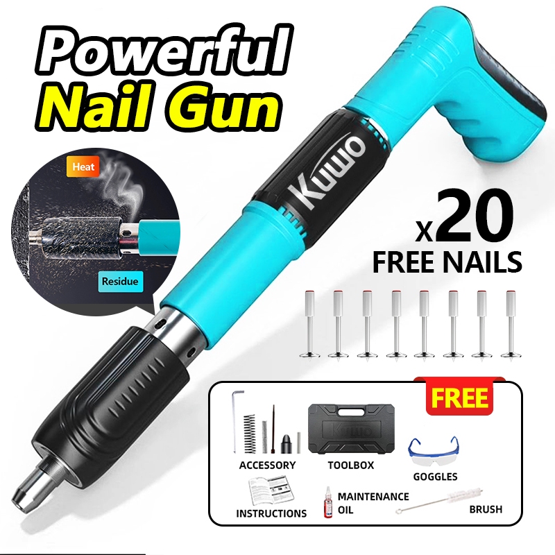 A Nail Gun Steel Punch Rivet Tacker Concrete Manual Heavy Duty Cordless ...