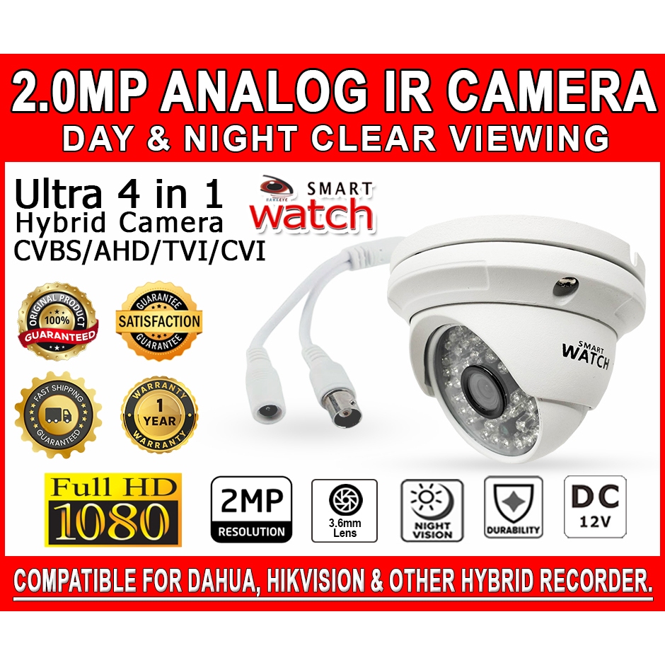 CCTV CAMERA 2MP DOME D019W SMARTWATCH/ 1080P HD RESOLUTION / 3.6mm / 1/ ...