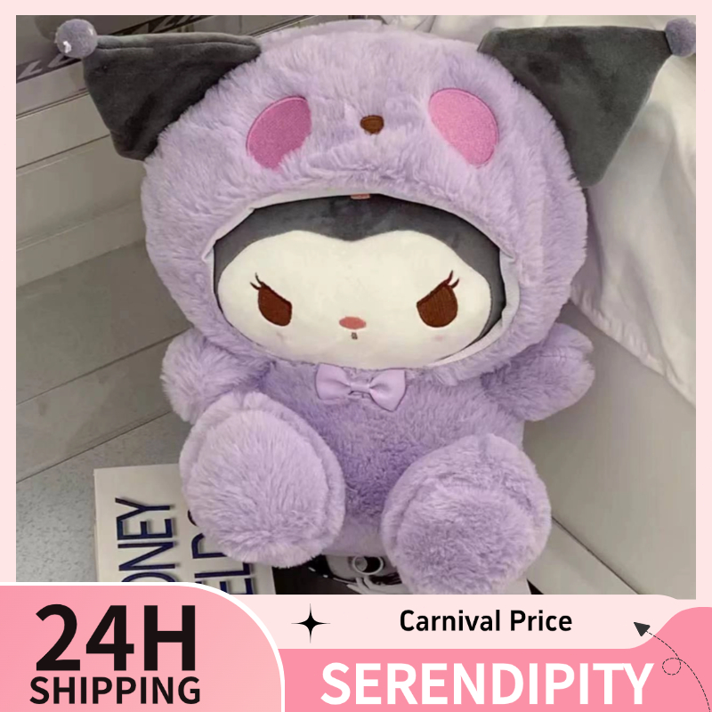 Sanrio Kuromi Melody Cinnamoroll Cartoon Plush Doll Cute Little Devil ...
