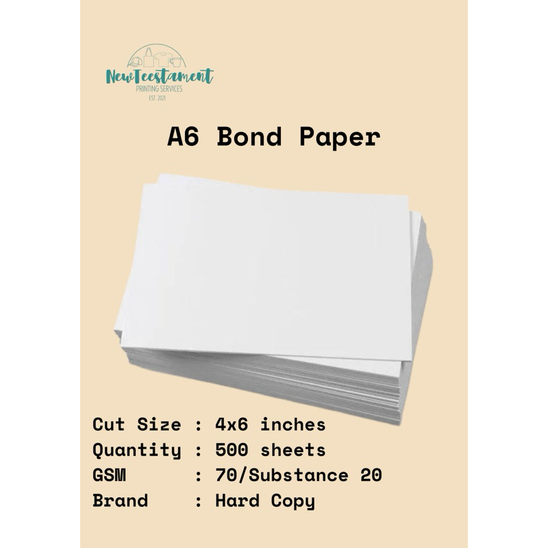 A5/A6 Bond Paper 70 GSM | Shopee Philippines