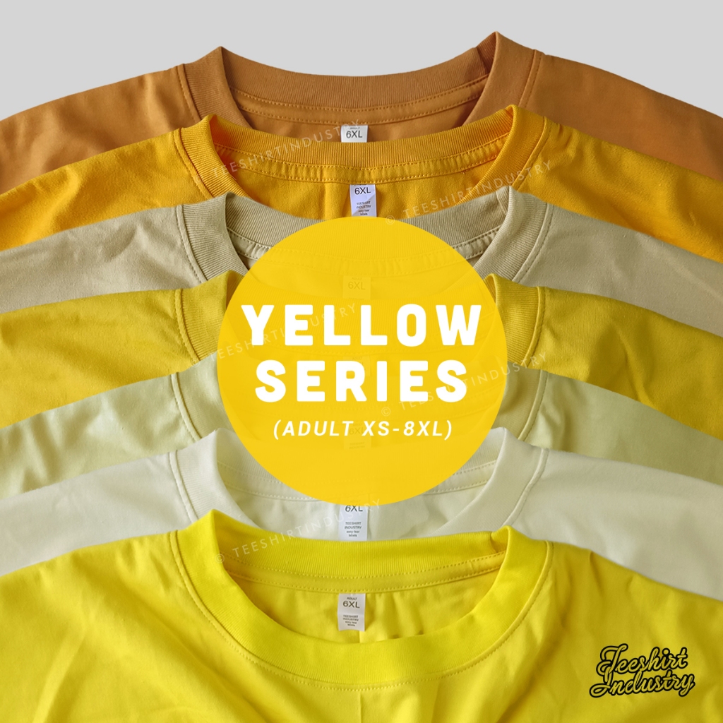 YELLOW SERIES (upto 8XL) - Premium Unisex Adult Plain Tshirt (cream mustard gold wheat lemon ...