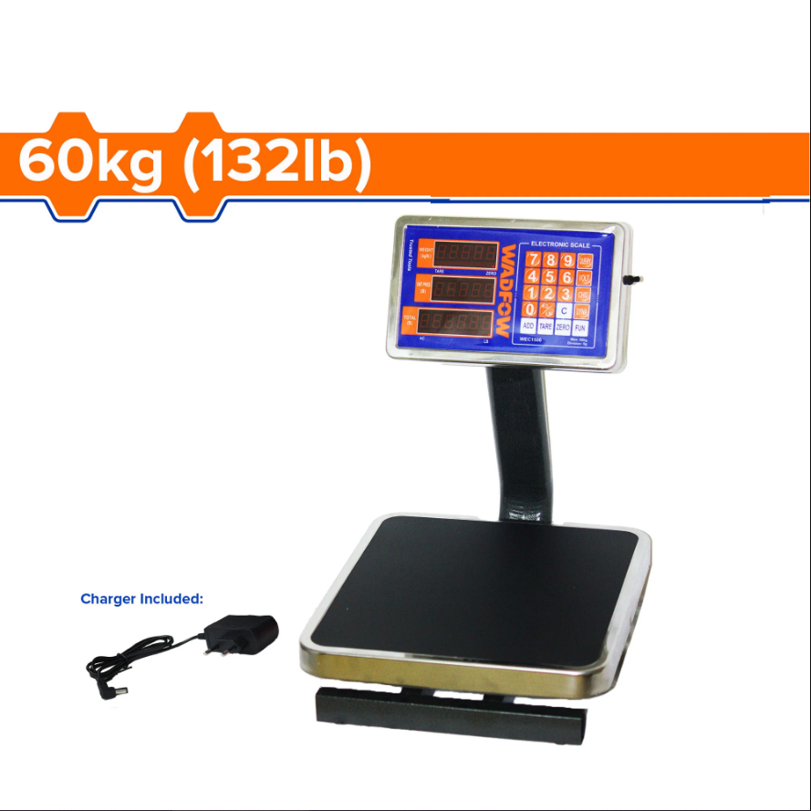 Buildmate x WADFOW 60KG Electronic Scale Rechargeable Platform Weighing ...
