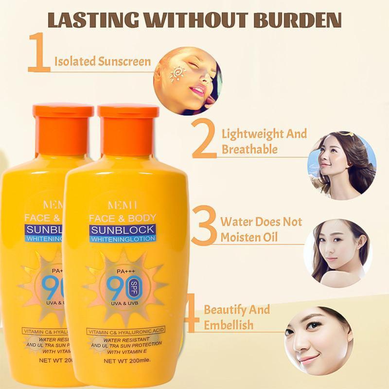 SPF 90 Sunblock Whitening Lotion | Moisturizing, Brightening & Water ...