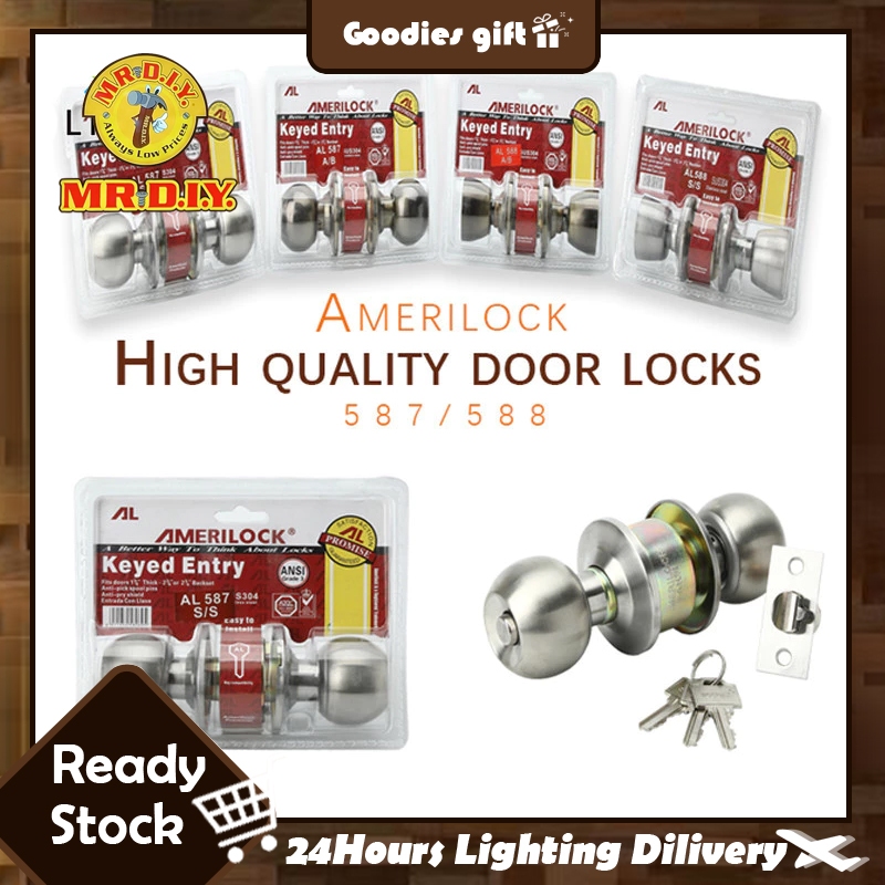 AmeriLock 587/588 Door Knob Lock Stainless Spherical Door Lock | Shopee ...