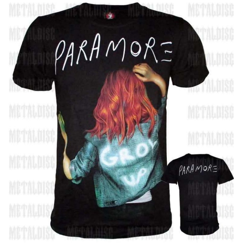 Vintage Style Rockband Tees Paramore Grow up Modern Bootleg Rock yeah Brand Black Shirts ...