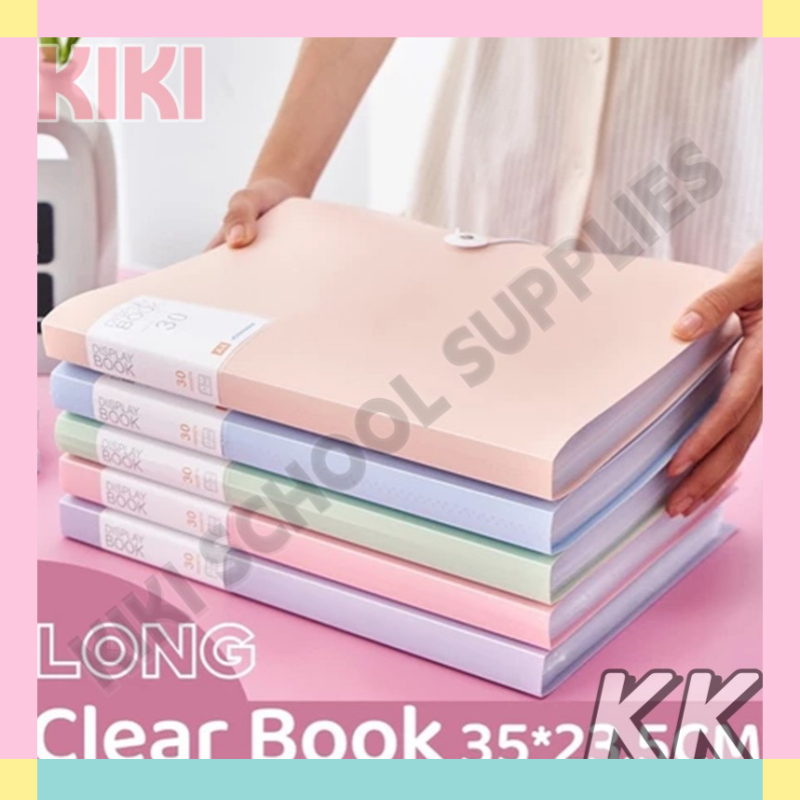 KK Clear Book A4 Long Clear Folder Document Organizer Presentation Book ...