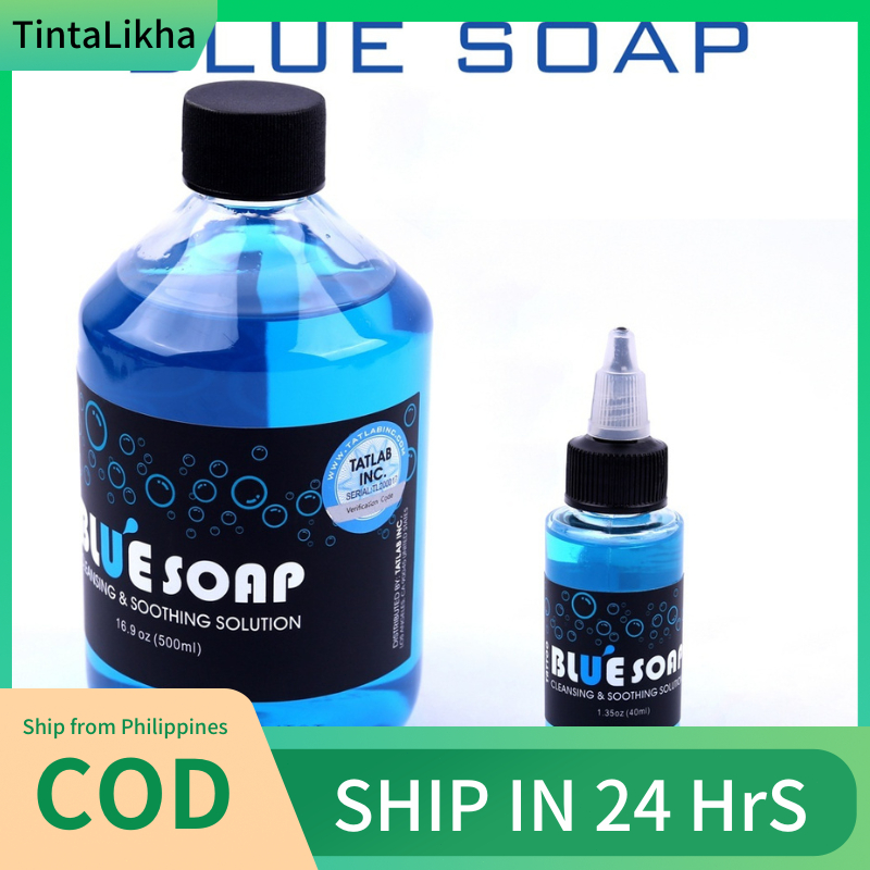 40/500ML Tattoo Blue Soap 16.9oz Blue Soap Cleaning Soothing Solution ...