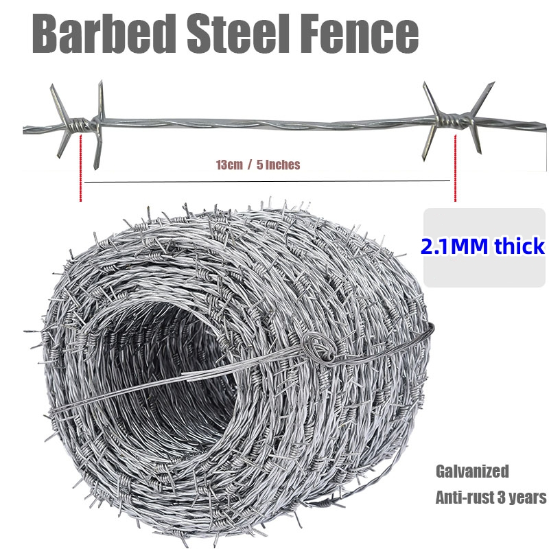 50M/100M/200M Iron Barbed Wire Roll Fence Barbed Wire Anti-climb ...