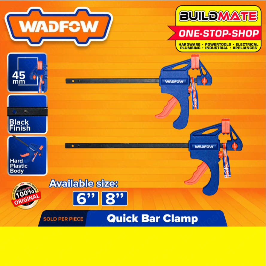Buildmate x WADFOW Quick Bar Clamp 6" Inch | 8" Inch 45MM Spreader Wood ...