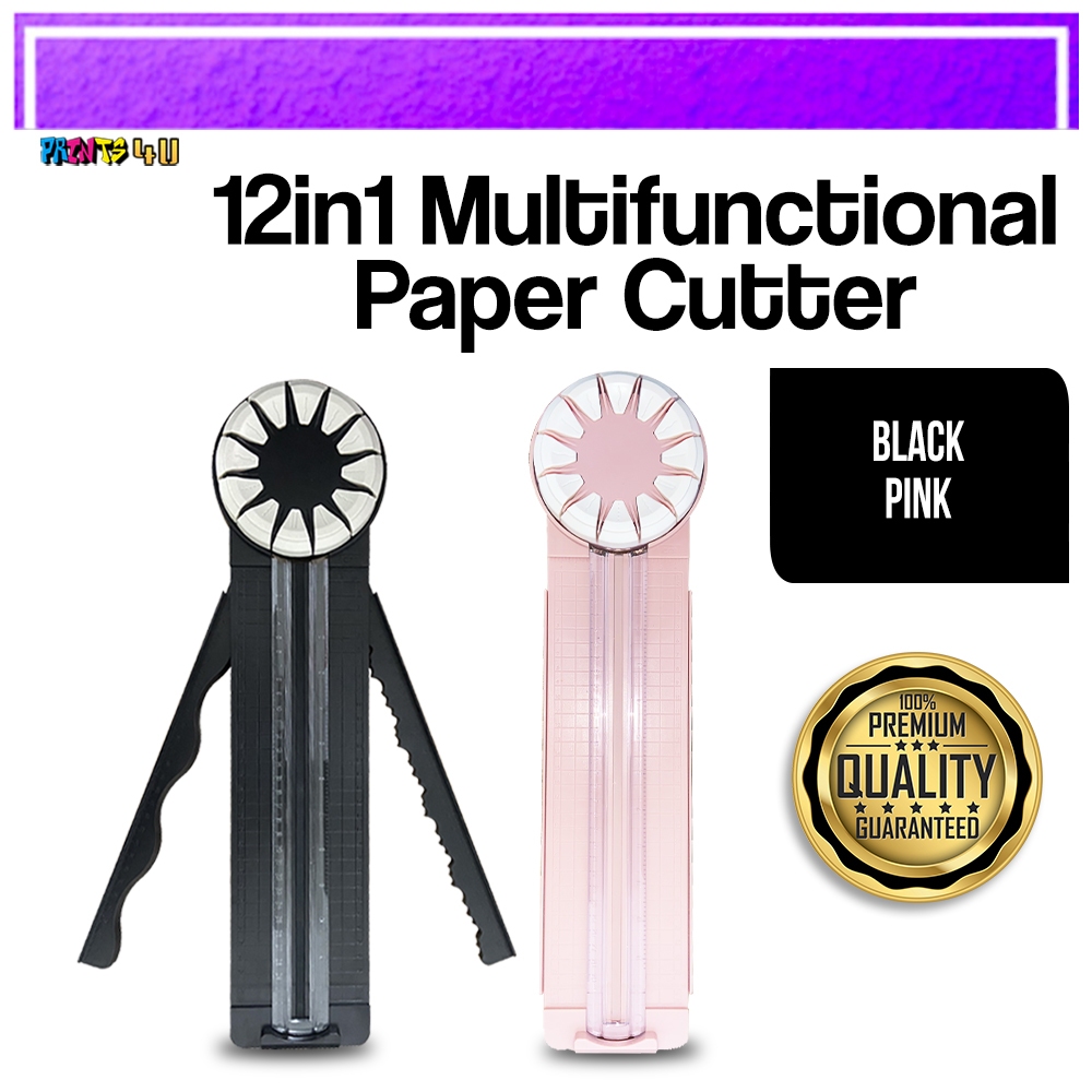 12-in-1 Paper Trimmer 360° Rotation Cutter Head Blade with 2 Pattern ...