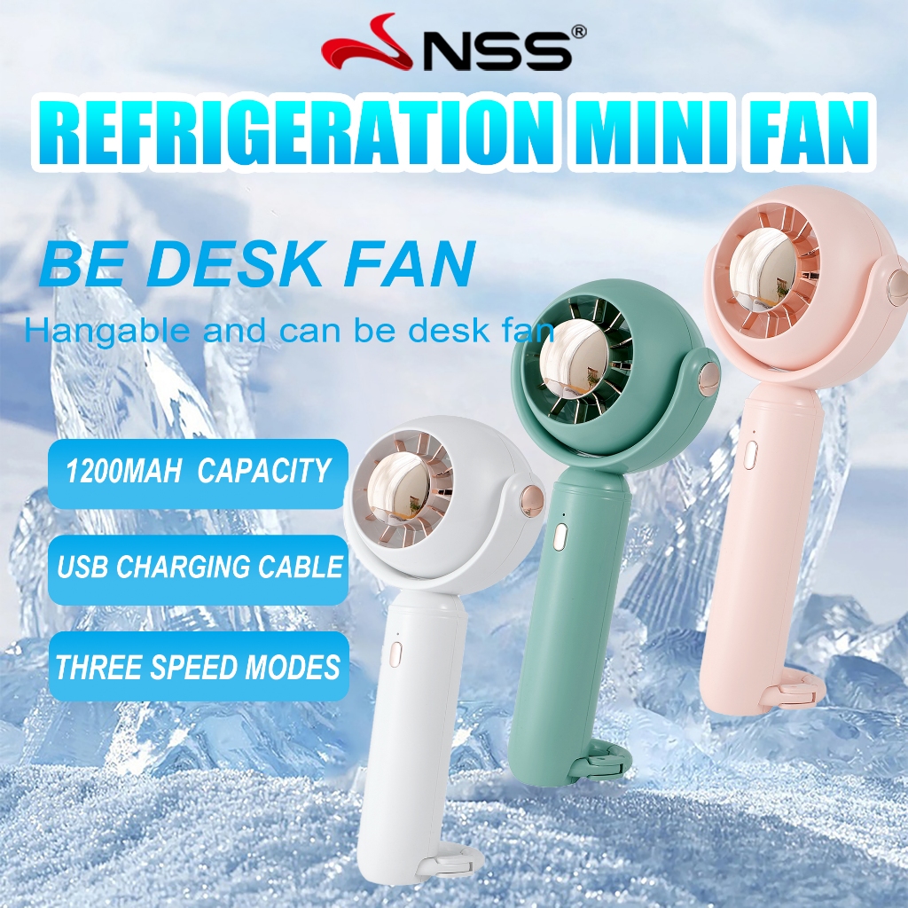 NSS Turbine Handheld Fan With Hook Mini Portable Adjustable Student ...