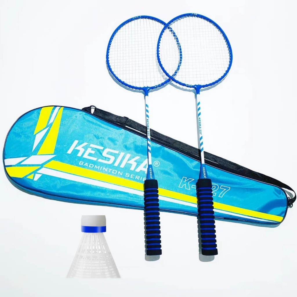 KESIKA Lightweight Badminton Two Rackets Set With Elastic Head Anti ...