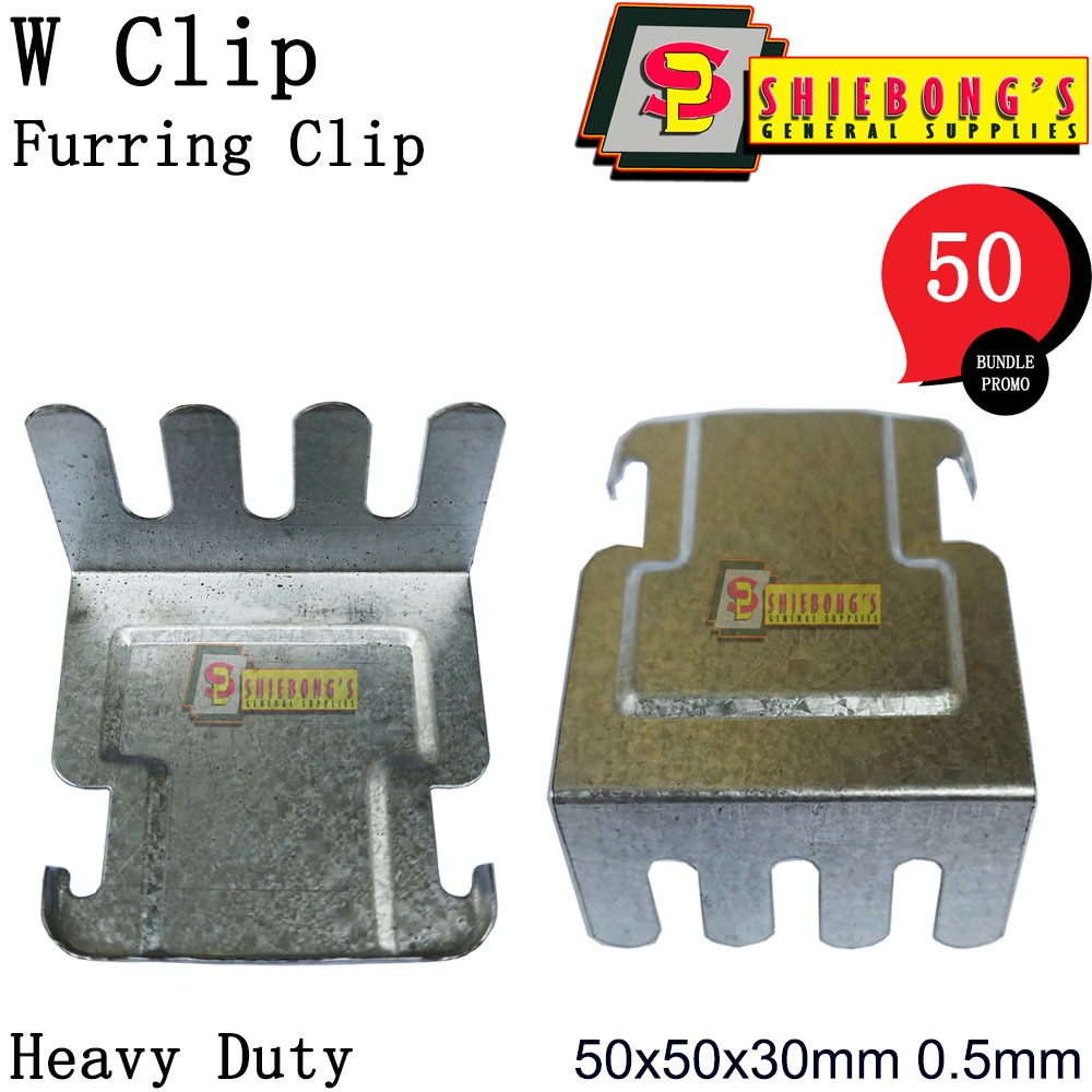 Metal Furring W Clip Heavy Duty Highly Recommended (50pcs or 100pcs) I ...