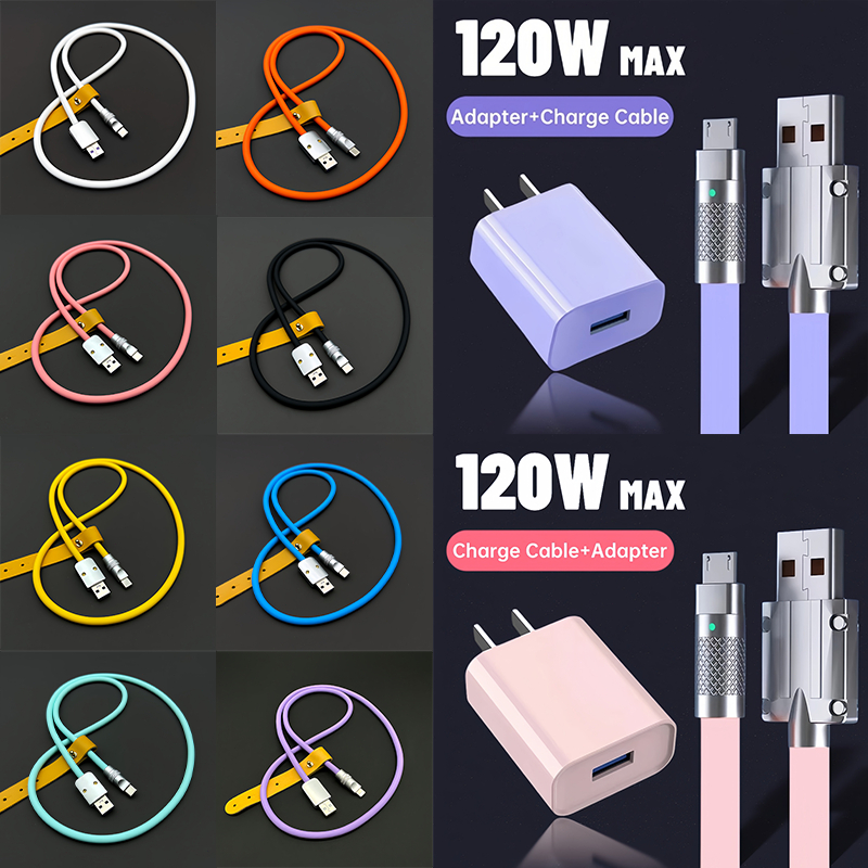 120W Macaron Adapte Micro usb Liquid Silicone iOS Fast Charge for ...