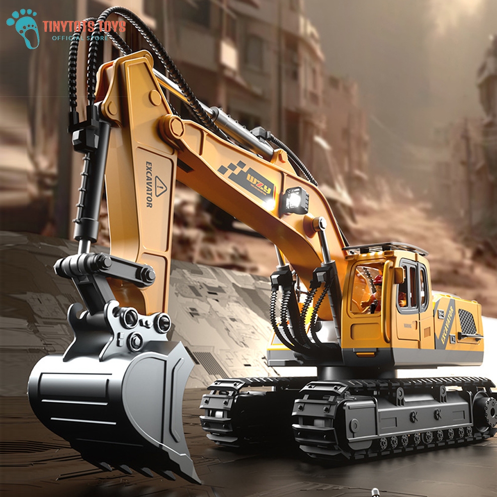 TinyTots Excavator Remote Control Backhoe Toy For Kids Big RC Excavator ...