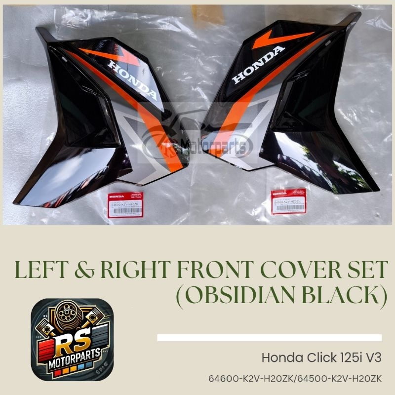 Left and Right Front Cover Set (Obsidian Black) Honda Click 125i V3 ...