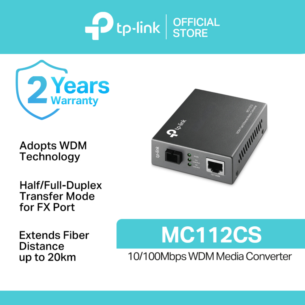 TP-Link | MC112CS | 10/100Mbps | WDM | Media | Converter | Shopee ...