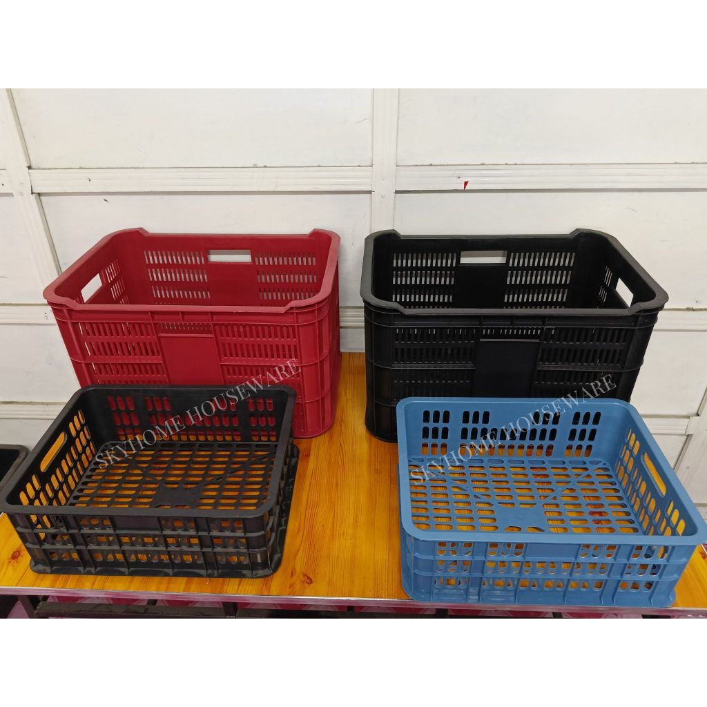 Large/Small Crates ( Heavy Duty ) Stackable Storage Fruit Crates-553/ ...