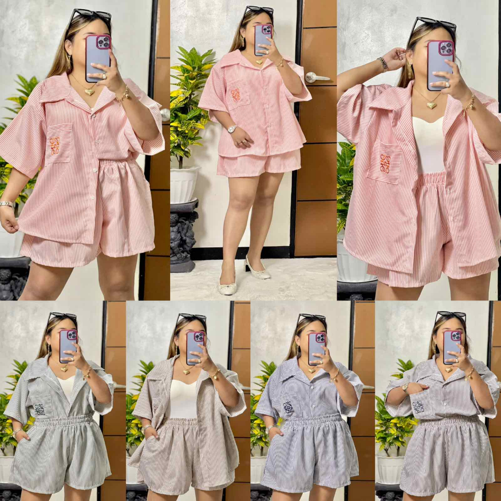 PLUS SIZE MELANIE CHAMBRAY SET TOP AND SHORT LARGE TO 4XL BY TAYTAY ...