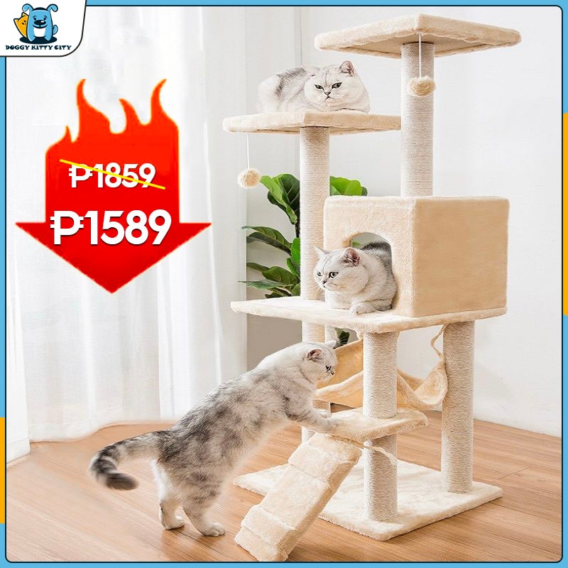 Cat Condo Cat Tree Tower House Cat Climbing Frame Large Cat apartment ...