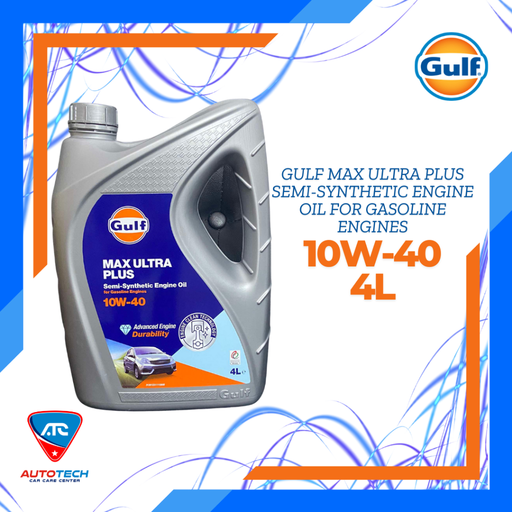 GULF MAX ULTRA PLUS SEMI-SYNTHETIC ENGINE OIL FOR GASOLINE 10W-40 1L/4L ...