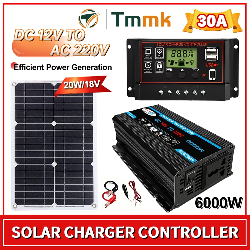 6000W/60Hz(Peak) Solar System Inverter DC 12V to AC 220V 20W Solar ...