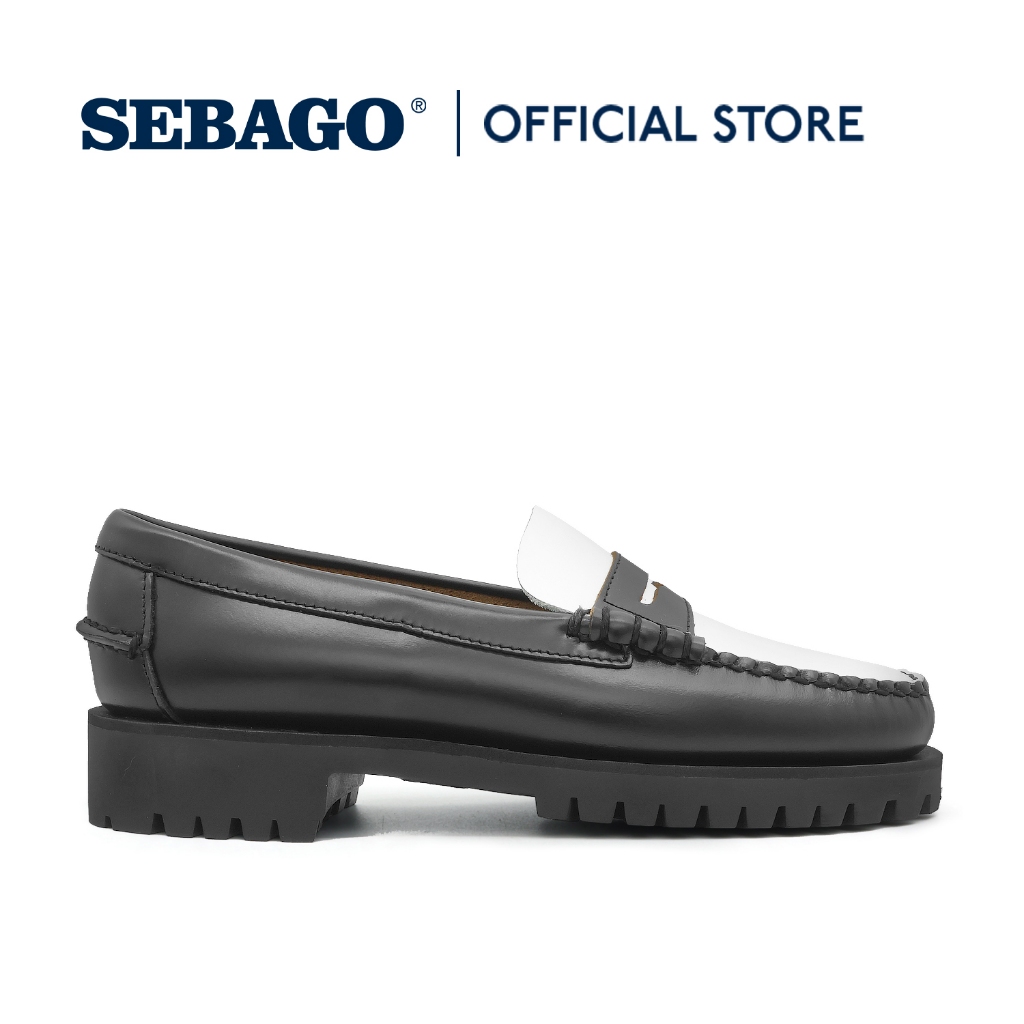 Sebago Men's Shoes Dan Lug Black White | Shopee Philippines
