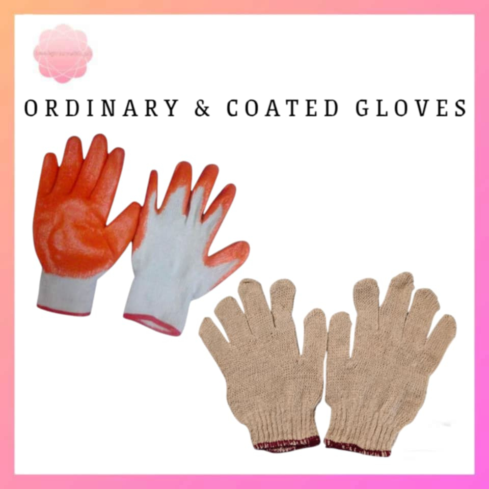 Rubber Palm Gloves Safety Hand Work Gloves & Plain white ordinary ...