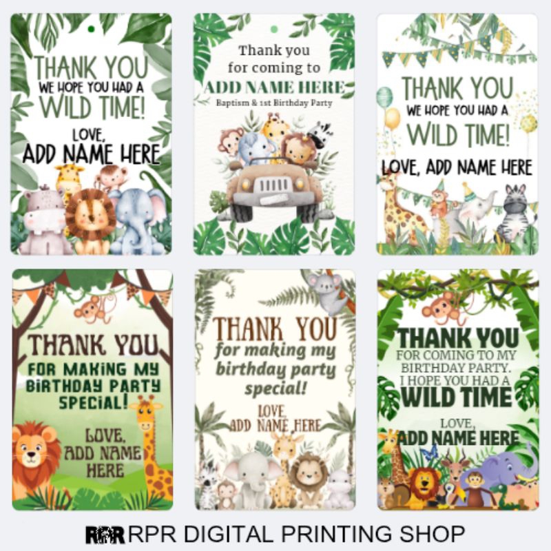 Jungle Safari Gift tags | Souvenir Sticker | Shopee Philippines