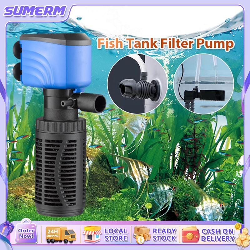 Fish Tank Filter Pump Adjustable Air Flow Silent Multifunction Internal ...